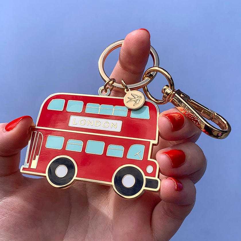 Erstwilder - London Calling - Double-Decker Enamel Key Ring – Gioco Giro