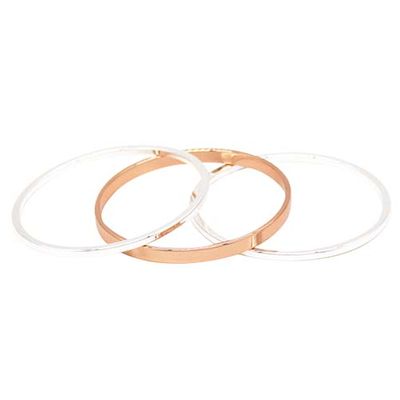 Fabienne - Plain Flat Metal Bangle - Set of 3 – Gioco Giro