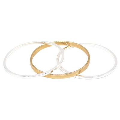 Fabienne - Plain Flat Metal Bangle - Set of 3 – Gioco Giro