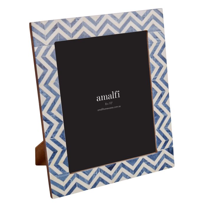 Amalfi - Karan Wood & Resin Photo Frame - Blue & White – Gioco Giro