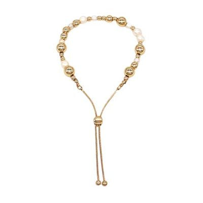 Fabienne - Pearl & Metal Bead Slider Ball Bracelet – Gioco Giro