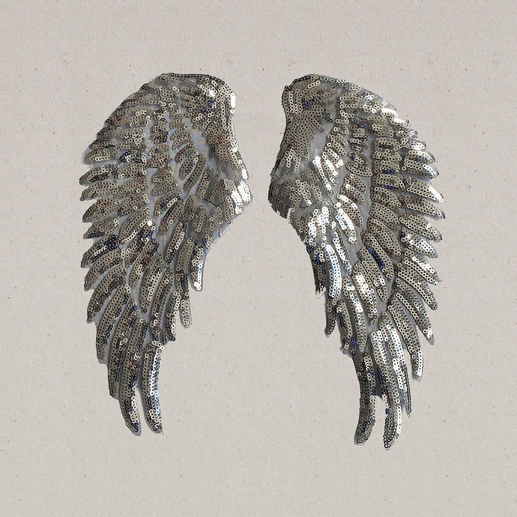 Petra Boase - Set of 2 Silver Sequin Wings - Large – Gioco Giro